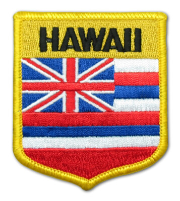 Hawaii State Flag Shield Embroidered Patch Hawaiian Islands Iron-On ...