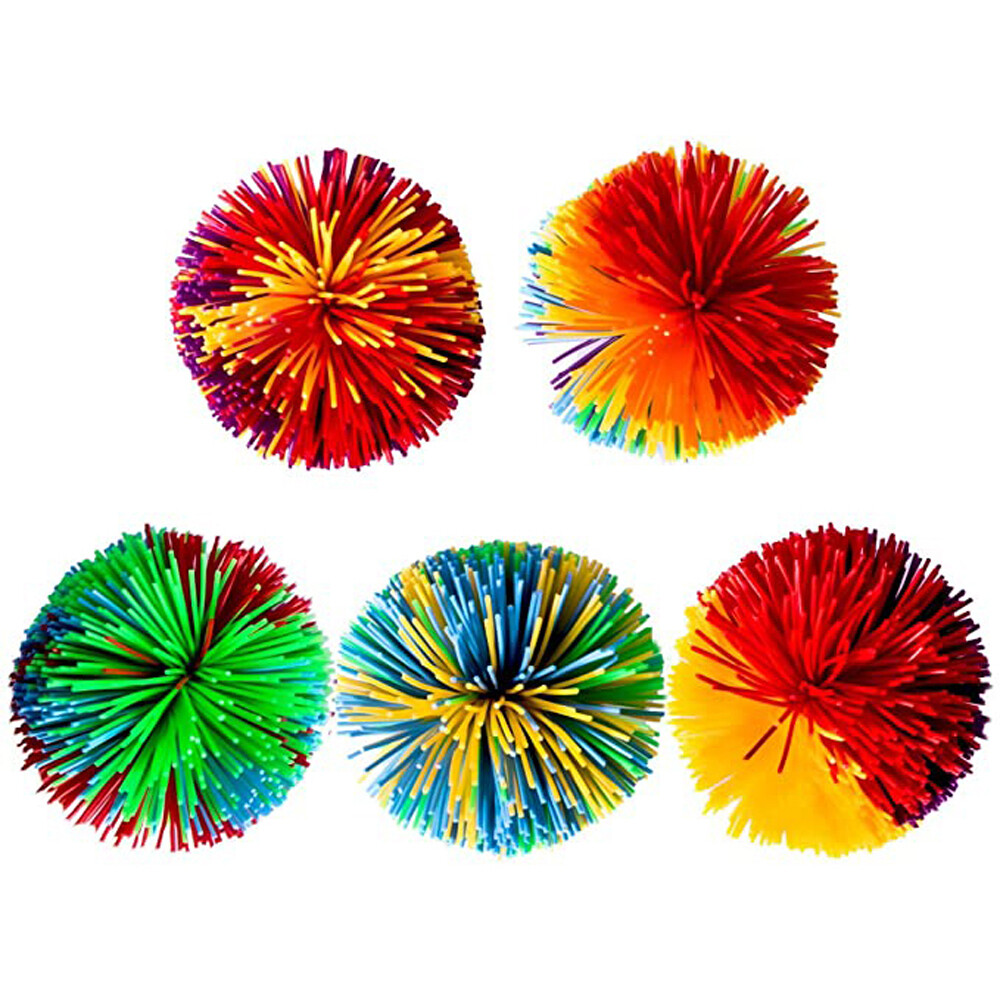 Stringy Ball Sensory Toy Colorful Bouncy Ball/Rainbow Pom Ball/Fun ...
