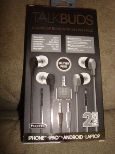 SENTRY TALK BUDS 2 PAIRS OF BUD WITH IN-LINES MICS | eBay
