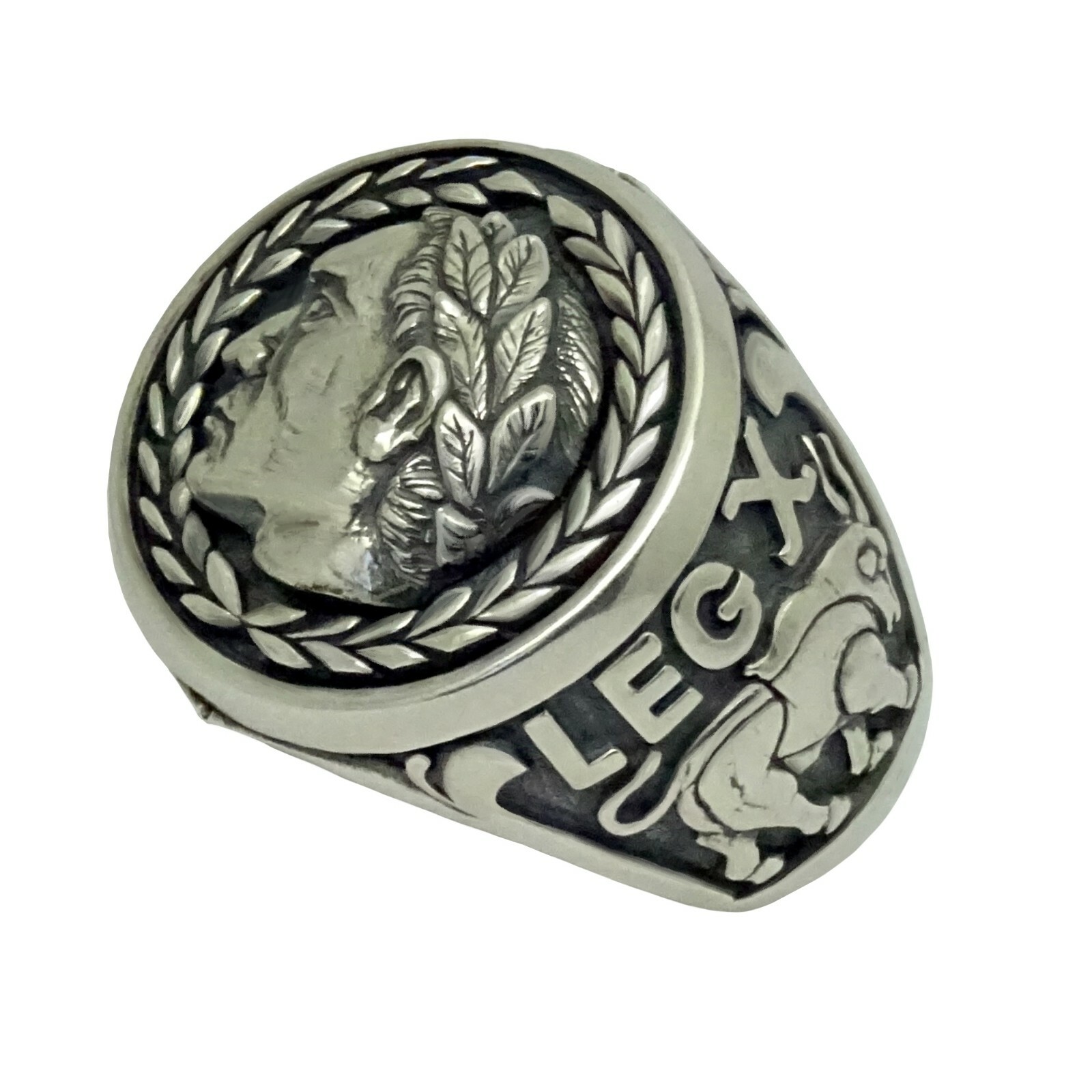 Roman Emperor Gaius Julius Caesar Sterling Silver Men's Ring SPQR Army ...