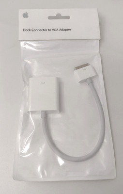 Apple VGA Adapter for iPad iPhone iPod Touch 30-pin to VGA Model A1368 ...