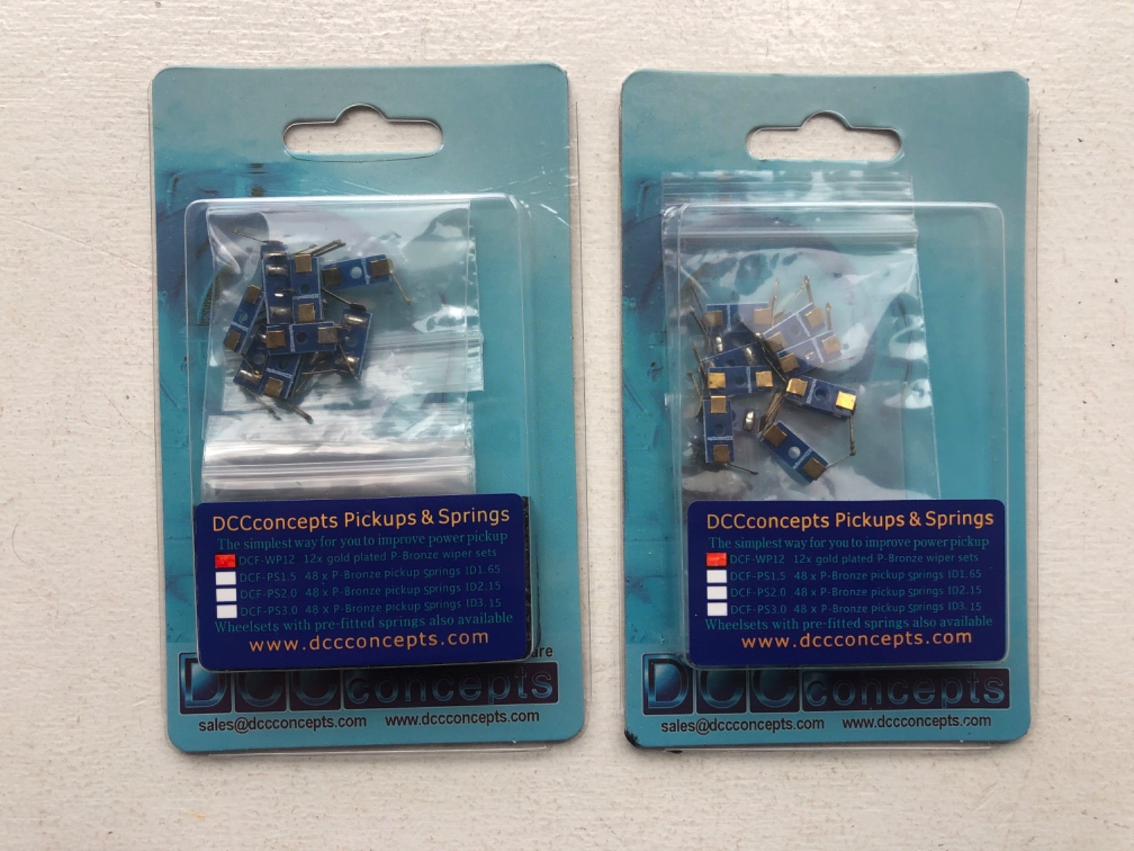 2 Packets of DCC Concepts DCF-WP12 Pickups & Springs model Railway ...