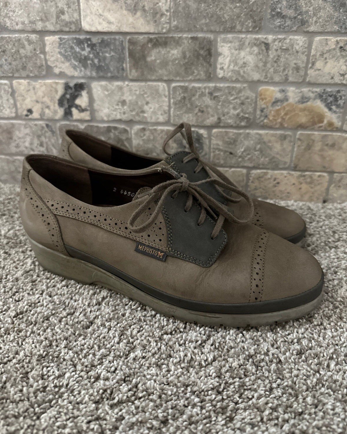 Mephisto Air-Jet Gray Lace Up Heel Shoes Womens Size … - Gem