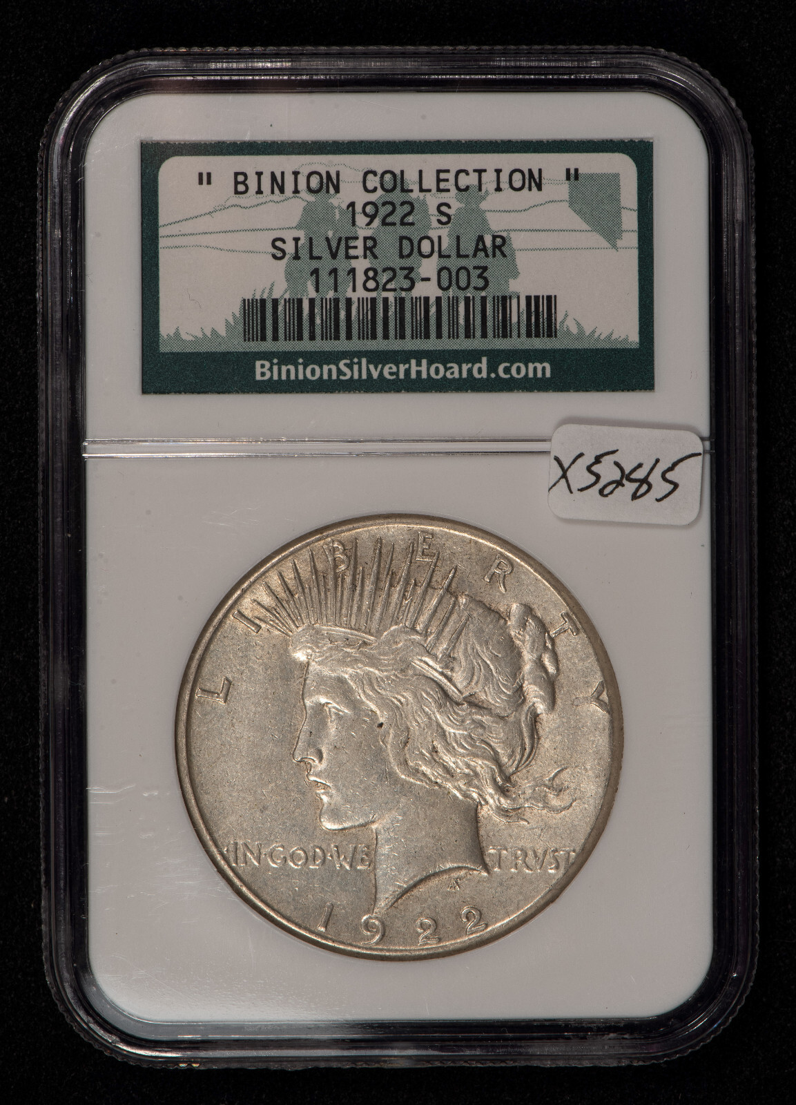 1922-S $1 Peace Silver Dollar - Luster - NGC Binion Collection - SKU ...