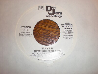 Davy D 45 Have You Seen Davy PROMO DEF JAM | eBay
