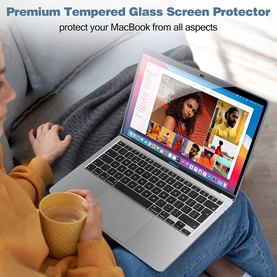 (2 PCS) For MacBook Air 13/Pro 13 (2016 to 2022) Tempered Glass Screen ...
