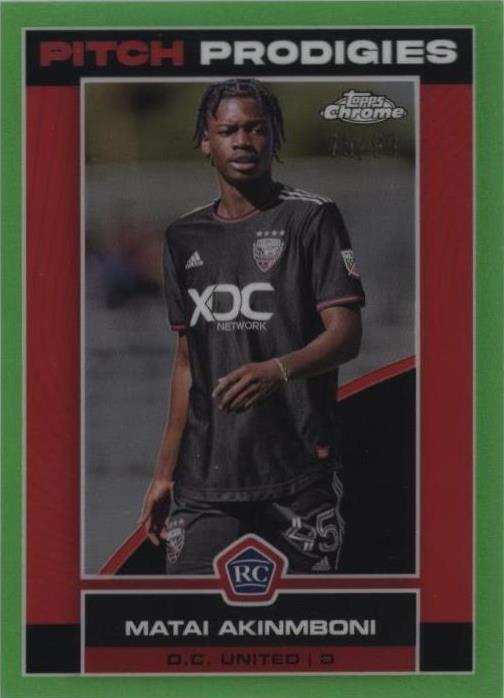 2023 Topps Chrome MLS - Pitch Prodigies Matai Akinmboni #121 Neon Green ...