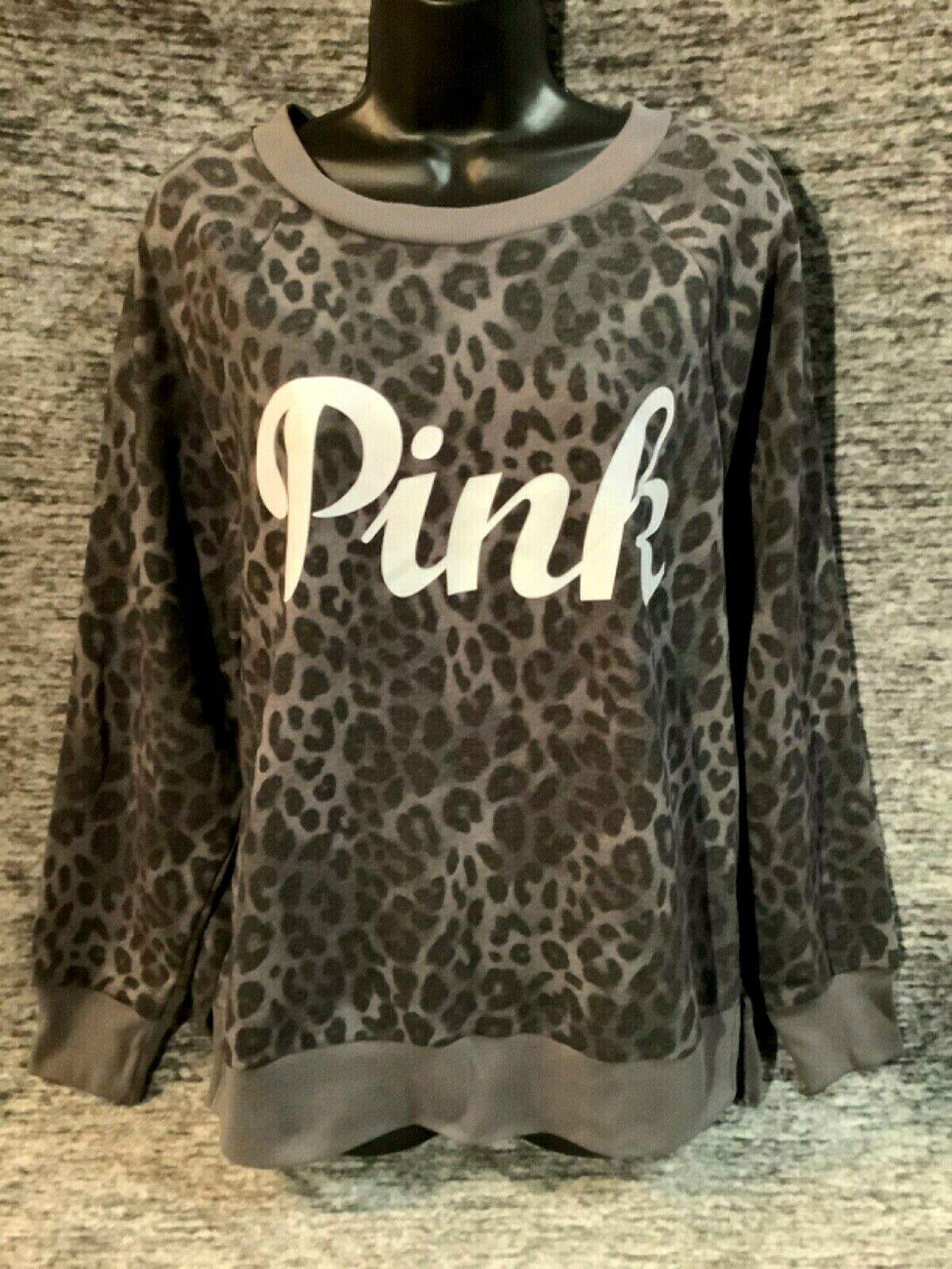 Victoria's Secret Pink Leopard Legging Crew Pullover Infinity Gray Logo ...