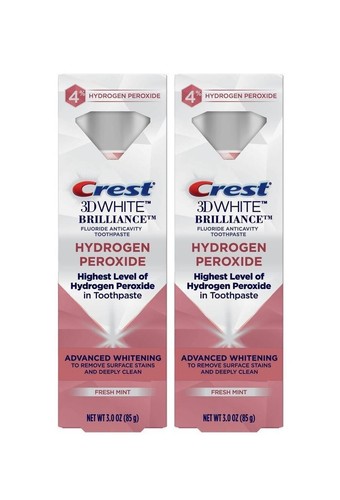"2 Pack" CREST 3D WHITE BRILLIANCE HYDROGEN PEROXIDE TOOTHPASTE 3 OZ ...