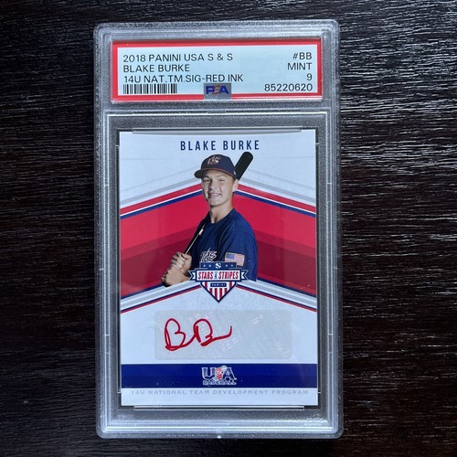 BLAKE BURKE 2018 Panini USA Stars & Stripes red Auto Autograph /10 PSA ...