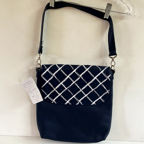 Studio Thirty-One Modern Body Handbag Blue Leather Flap Canvas NWT ...