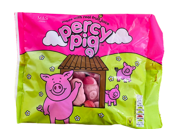 M&S Percy Pig Fruit Gums Limited Edition 400g Bag Percy Pig Originals ...
