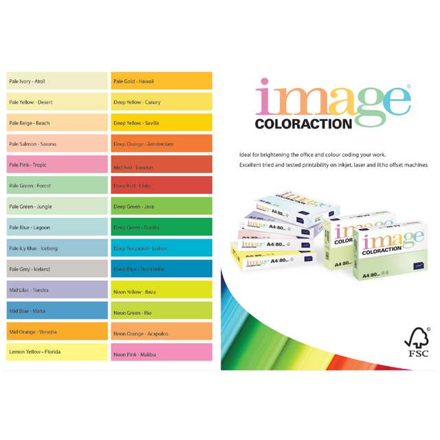 Antalis Image Coloraction A4 80gsm Colour Paper 500 Sheet Ream Pale ...