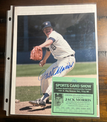 TIGERS JACK MORRIS IN PERSON AUTO AUTHENTIC AUTOGRAPH SIGNATURE 12/17 ...