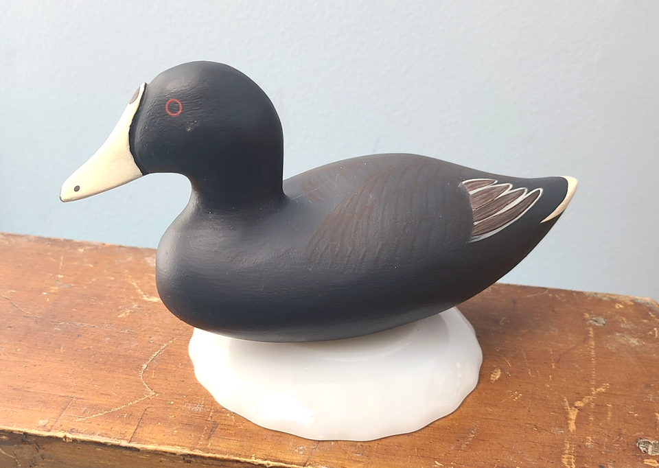 1994 Hand Carved Charles Jobes Coot Miniature Duck Decoy Havre De Grace ...