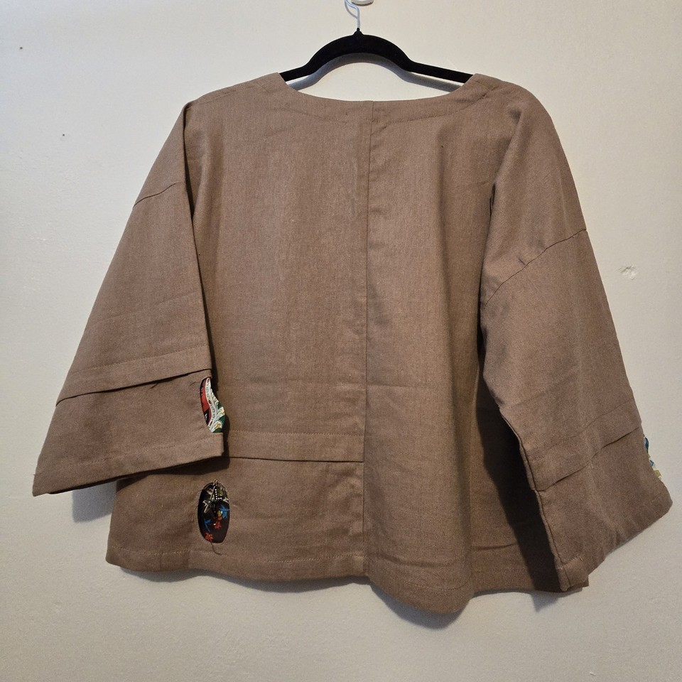 Neslay Paris NWT Womens Oversized Top L XL Cut Outs Charms Lagenlook ...