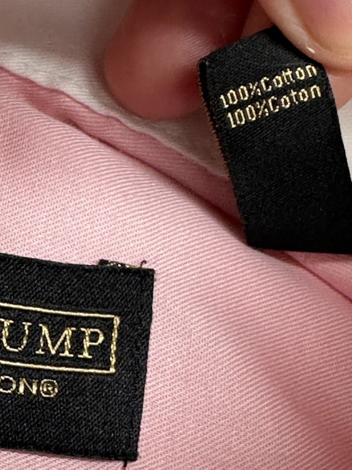 Donald Trump Dress Shirt Mens Pink French Cuff Signature Collection 14. ...
