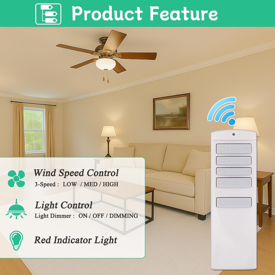 Ceiling Fan Remote Control for Harbor Breeze, Replacement for A25-TX001 ...