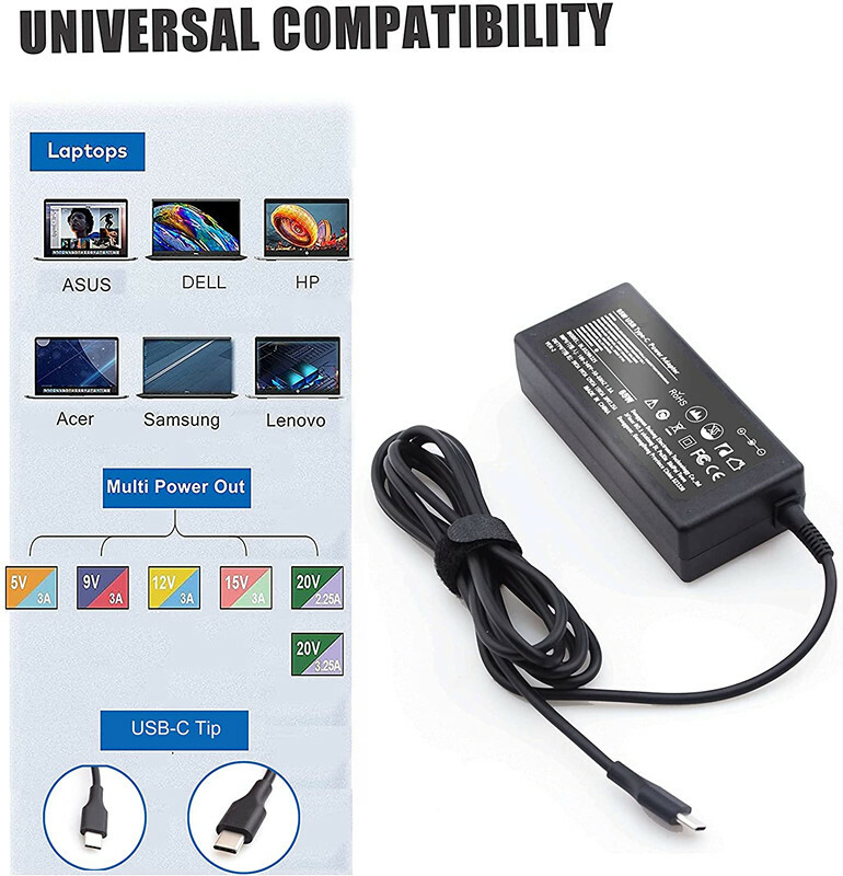 AC Laptop Charger Power Supply Adapter for Lenovo ThinkPad T470 T470S ...