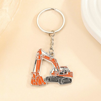Creative Zinc Alloy Stereo Excavator Backhoe Keychain Bag Pendant Car ...