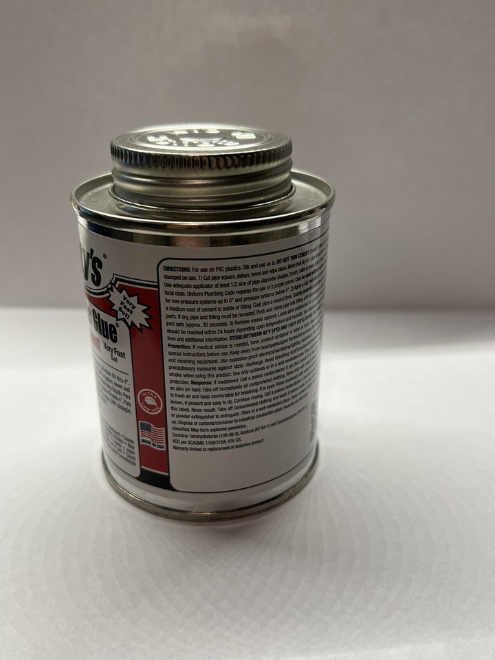 "Christy's Red Hot Blue Glue PVC Pipe Cement 8 fl. oz. – Fast-Set, New ...