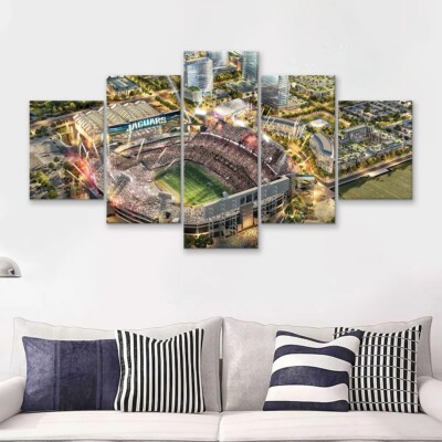 Jacksonville Jaguars TIAA Bank Field Stadium NFL 5 Piece Panel Canvas ...