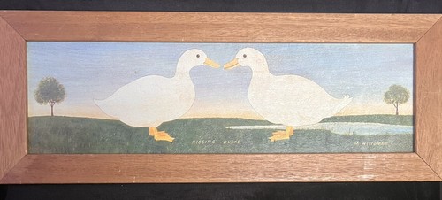M Wiscombe ~ Kissing Ducks - Art Print on Wooden Frame | eBay