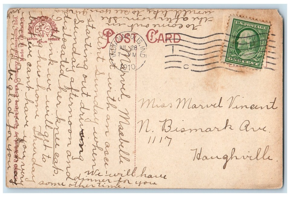 1910 Garfield Street Dirt Roads Pathways Trees Indianapolis Indiana IN Postcard | eBay