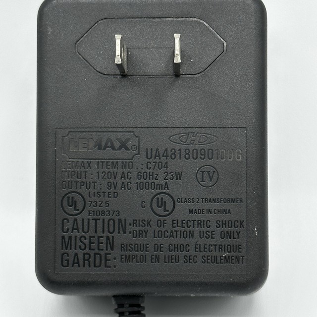 Lemax AC/DC Adapter Charger For Lighted Accessory 9V # C704 Christmas ...