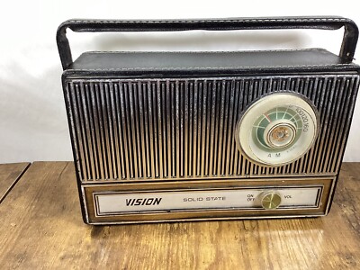 VINTAGE Black RETRO SOLID STATE TRANSISTOR RADIO AM Only KATONE Hi Fi ...