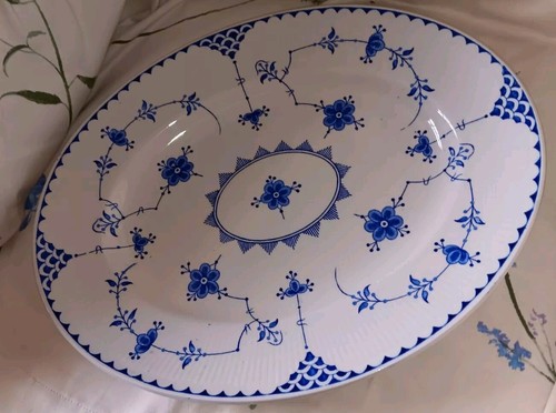 Mason's Denmark Blue Oval Plate/platter 14.25in Long | eBay UK