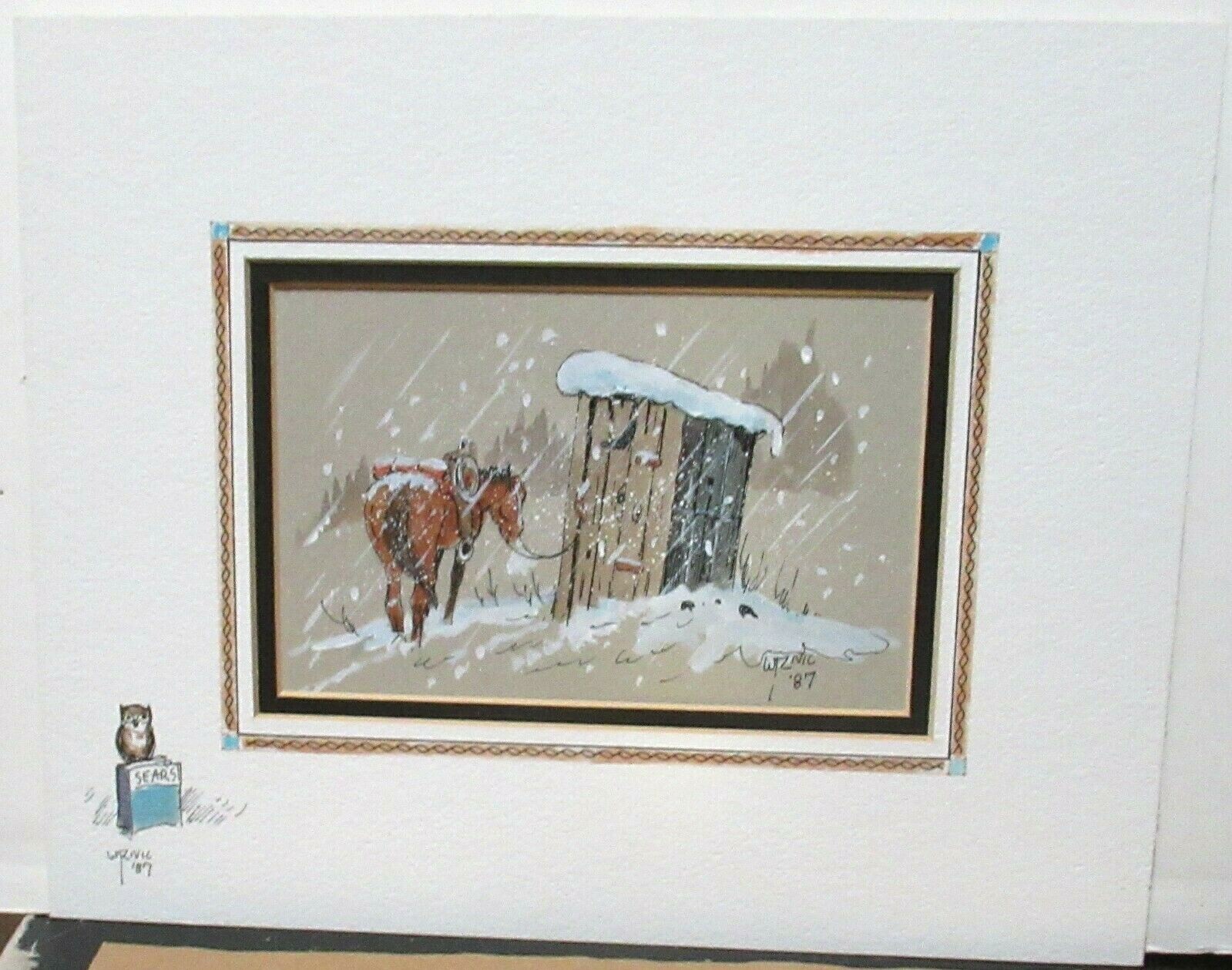 WILLIAM T ZIVIC HORSE & OUTHOUSE ORIGINAL WATERCOLOR LANDSCAPE PAINTING ...