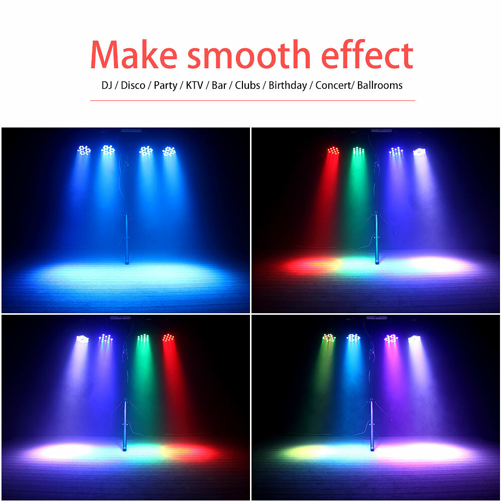 10x 36 LED RGB Par Can Effect Lights DMX DJ Club Disco Party Uplighter ...