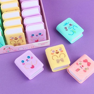 Portable Cute Pencil Sharpener Mini Sketch Pencil Eraser Set Cartoon ...