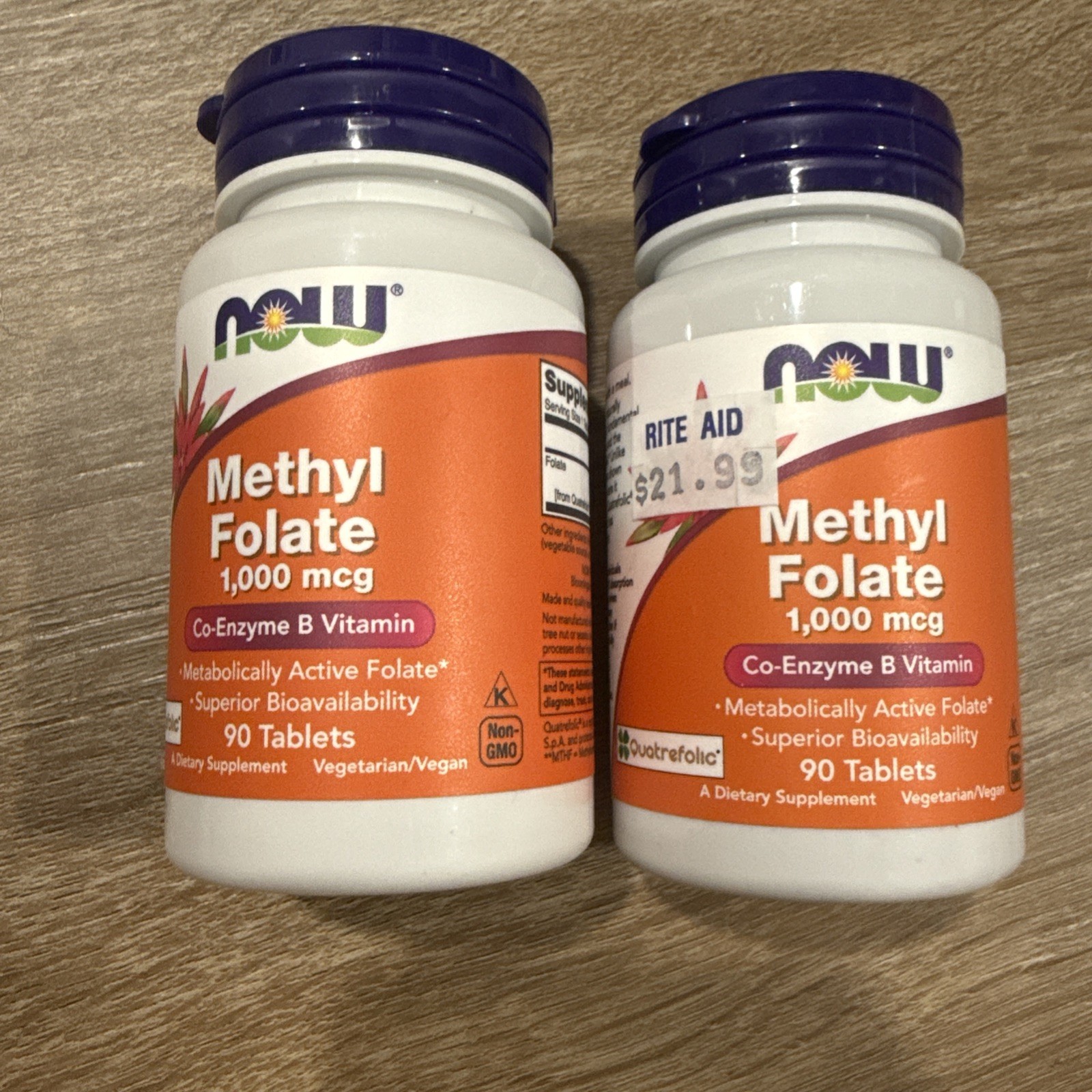 (2) Pack - Methyl Folate 1000mcg 180 Tab Exp. 04/2026 MULTI DISCOUNT ...