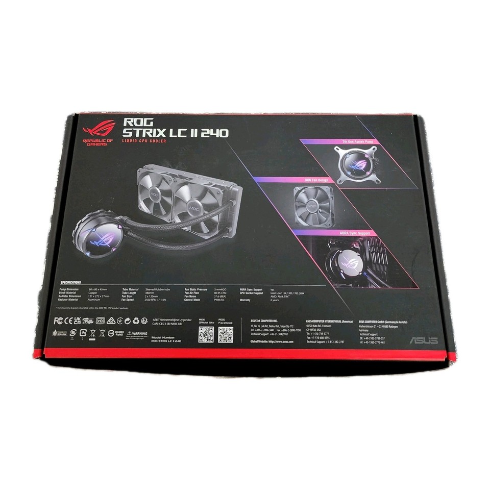 ASUS Fan ROG STRIX LC II 240 AIO Liquid CPU Cooler 240mm NEW | eBay