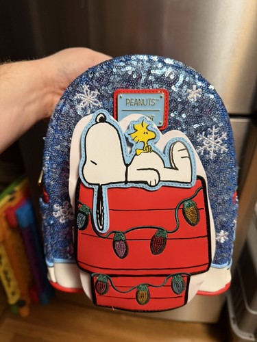 Loungefly Peanuts Snoopy Doghouse Sequin Holiday Mini Backpack 2025 ...