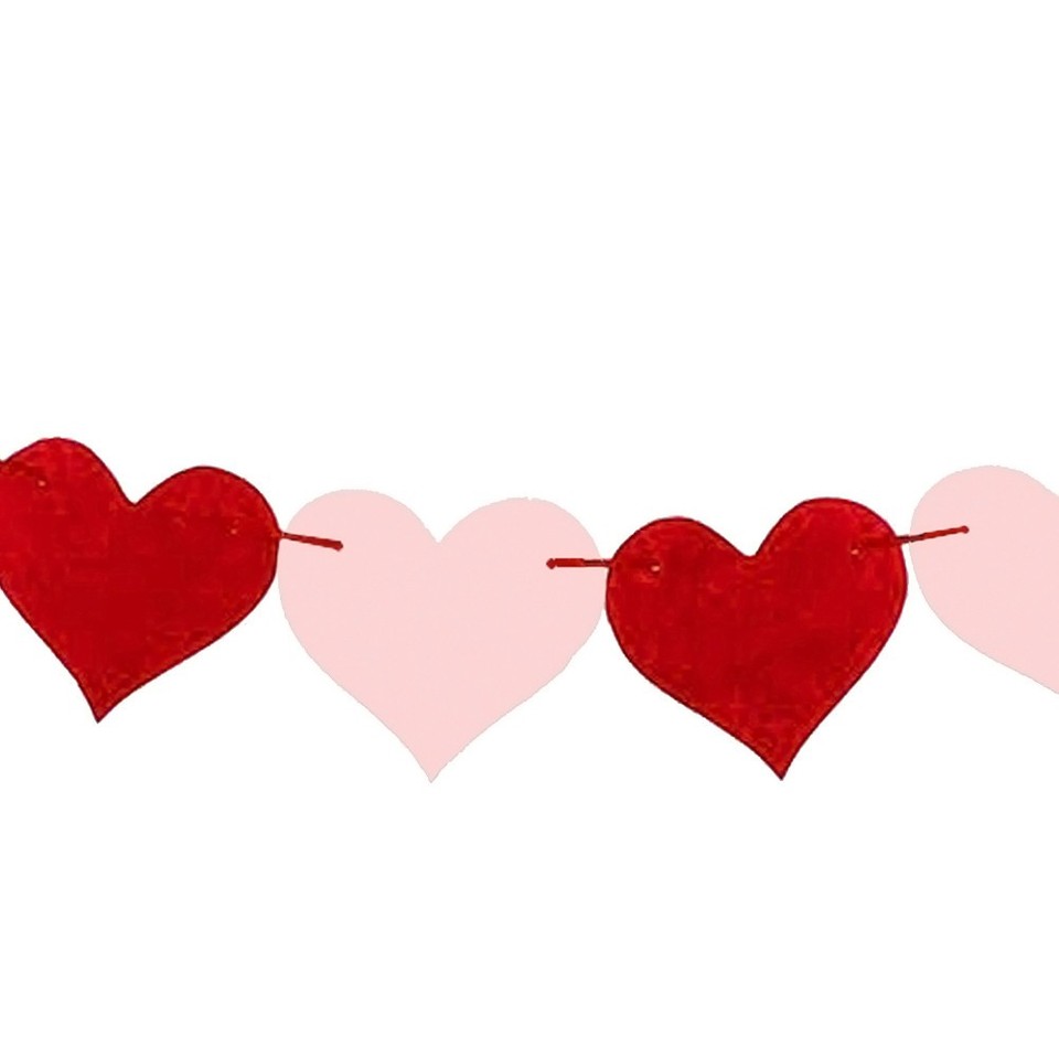 Valentines Day Bunting Banner Glitter Love Heart Garland Valentines Day ...