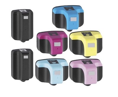 7x 2BK + 5 Color High-Yield Ink Cart For HP 02 With Chip PhotoSmart ...
