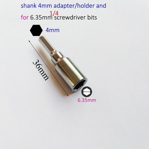 Magnetic System 4 Micro Bits Adapter 4mm to 1/4" 55mm 6.35mm 1/4 ...