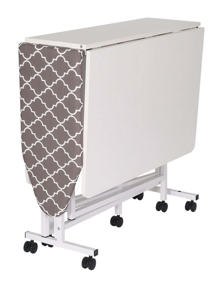 Arrow Sewing Millie Folding Cutting Table with Ironing Board and Wheels ...
