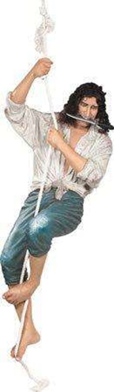 Pirate Hanging on Rope Life Size Statue Nautical Theme Treasure Prop ...