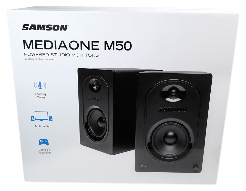 Pair Samson M50 5" Powered Studio/Computer/Podcast Reference Monitors ...