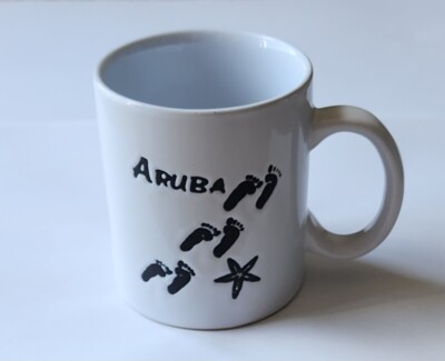 Aruba Coffee Mug With Feet Print EUC! 10oz | eBay