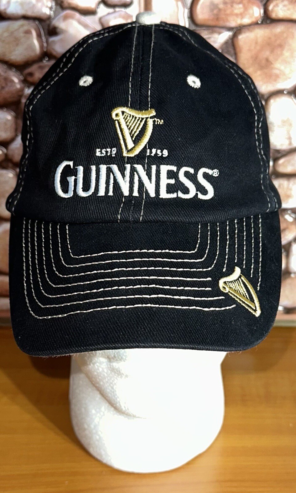 Guinness Dublin Beer EST 1759 Black Ball Cap Logo Hat… - Gem