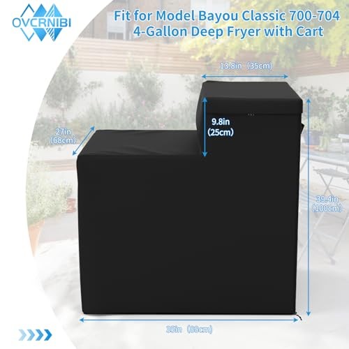 Fryer Cover, Waterproof Anti-UV Full Coverage Deep Fryer Cover, Fit for ...