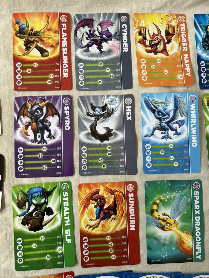 Skylanders Spyros Adventure Lot of 28 Cards and Stickers | eBay