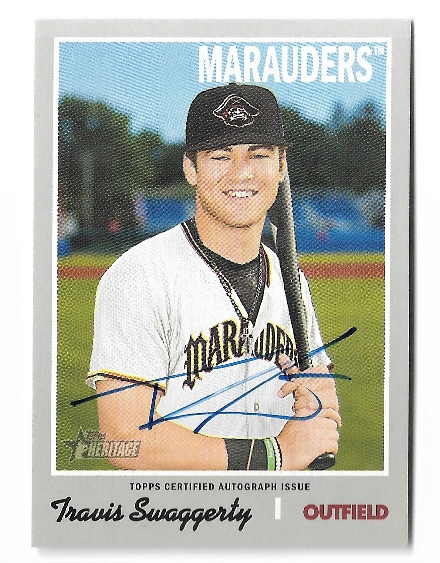 2019 TOPPS HERITAGE MINOR LEAGUE TRAVIS SWAGGERTY REAL ONE AUTOGRAPH ...