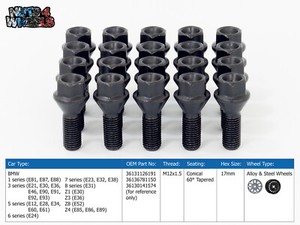 20 X Black OEM Style Wheel Bolts Fits BMW 3 Series 2005 - 2011 E90 E91 ...