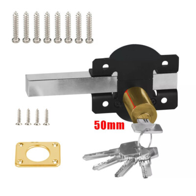 Gate Lock Garden Security Double Long Throw Bolt Rim Lock 5 Keys 50mm ...